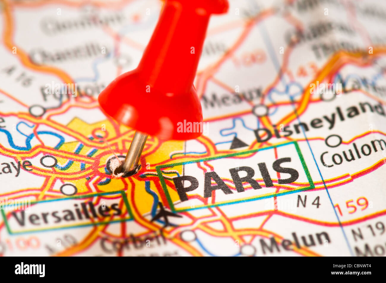 Map city paris map pin hi-res stock photography and images - Alamy