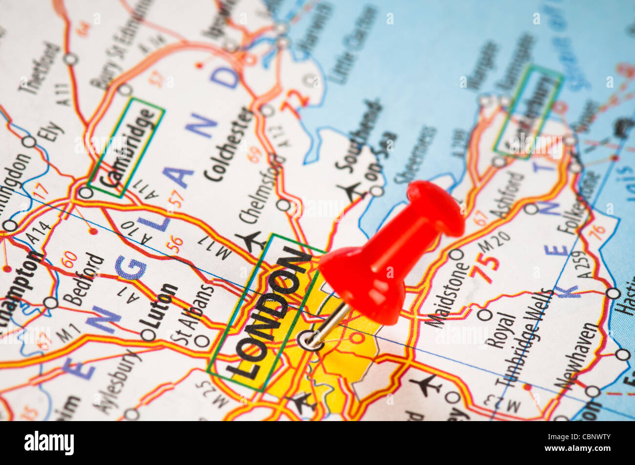 London on a map Stock Photo - Alamy