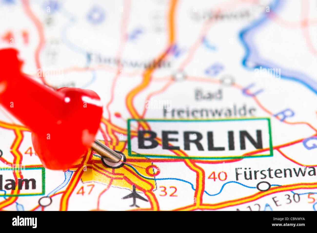 Berlin on a map hi-res stock photography and images - Alamy