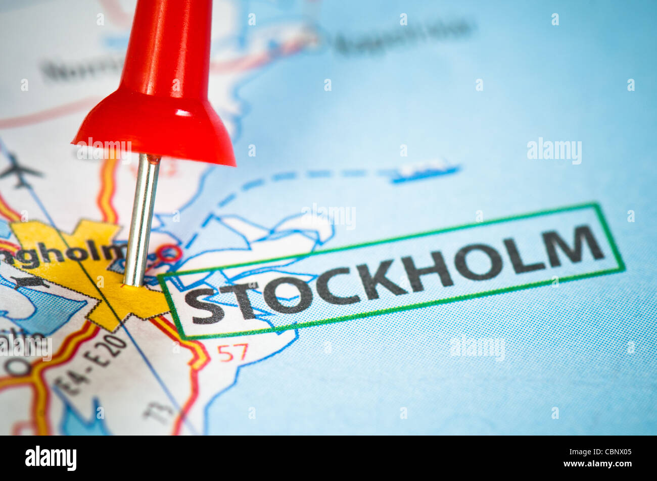 Stockholm on a map hi-res stock photography and images - Alamy