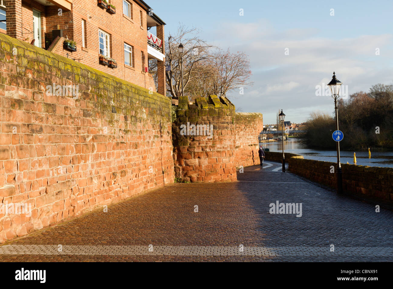 The old city walls along the river front in Chester Stock Photo - Alamy