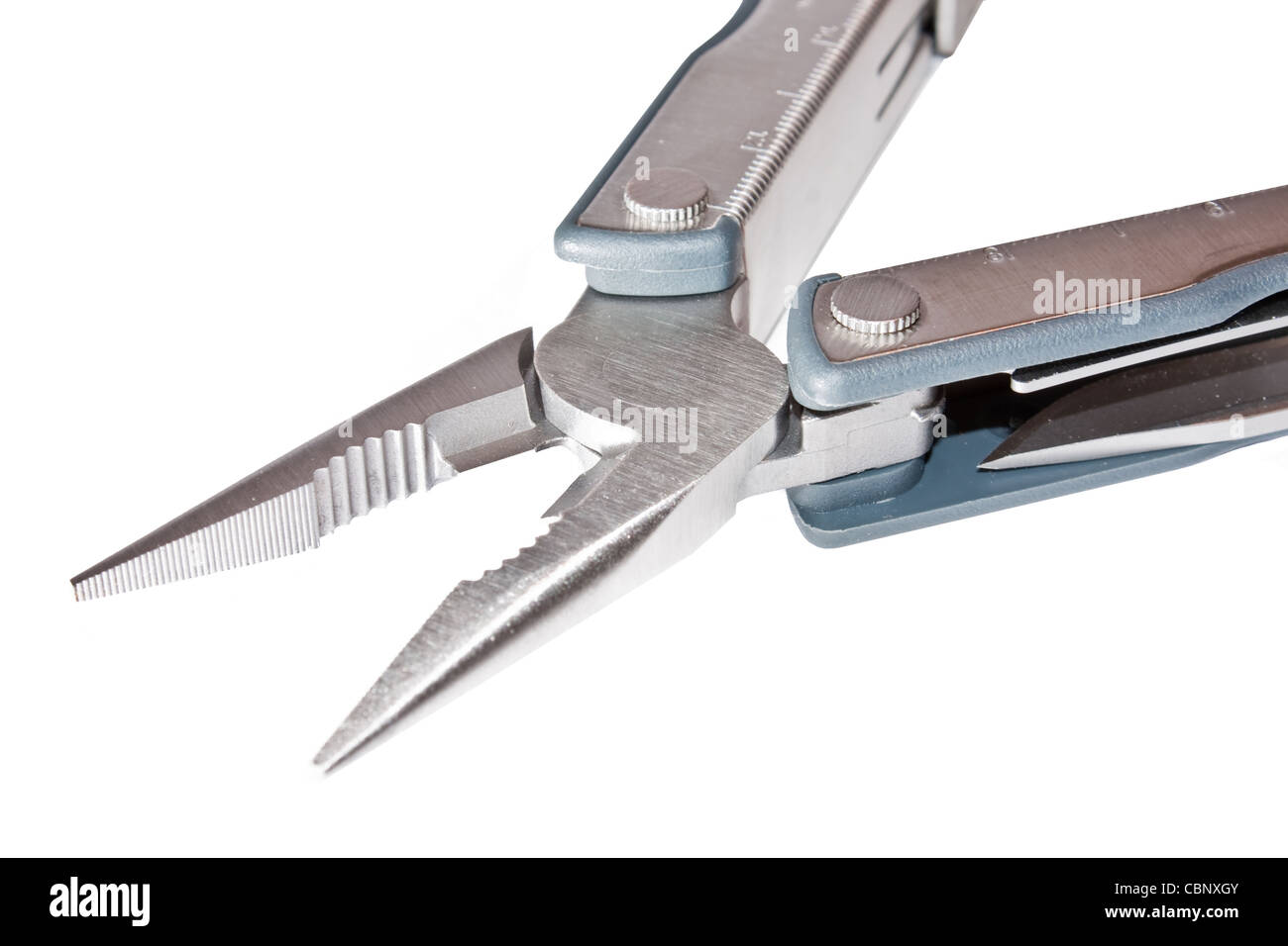 photo of unfolded leatherman multitool with pliers isolated on white ...