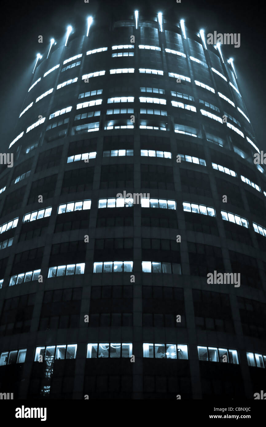 photo of the office building at night Stock Photo - Alamy
