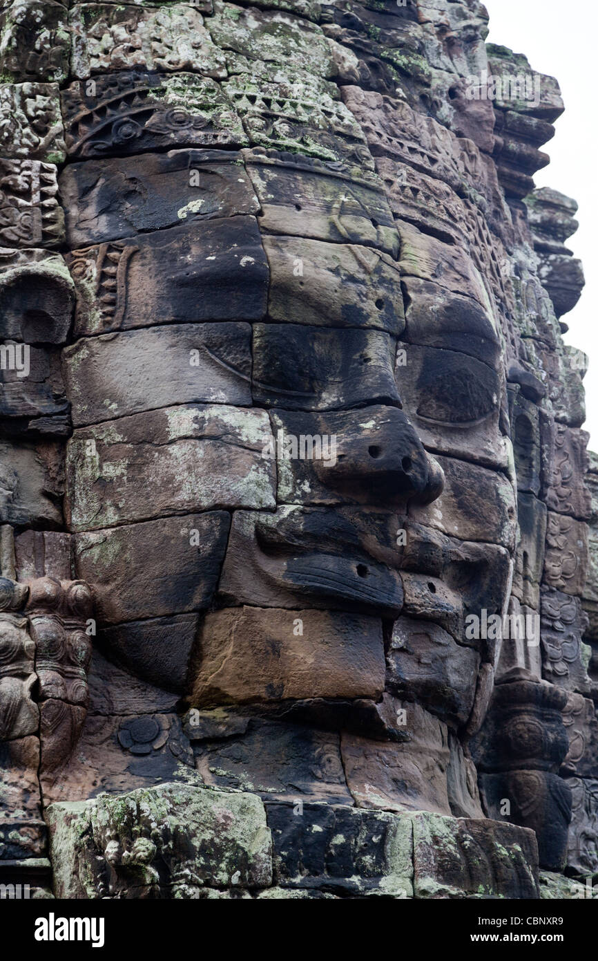 Giant face at Bayon Temple, Angkor Wat, Cambodia Stock Photo - Alamy