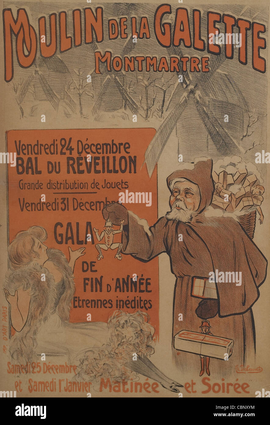 Moulin de la Galette - Fête du Reveillon Stock Photo - Alamy
