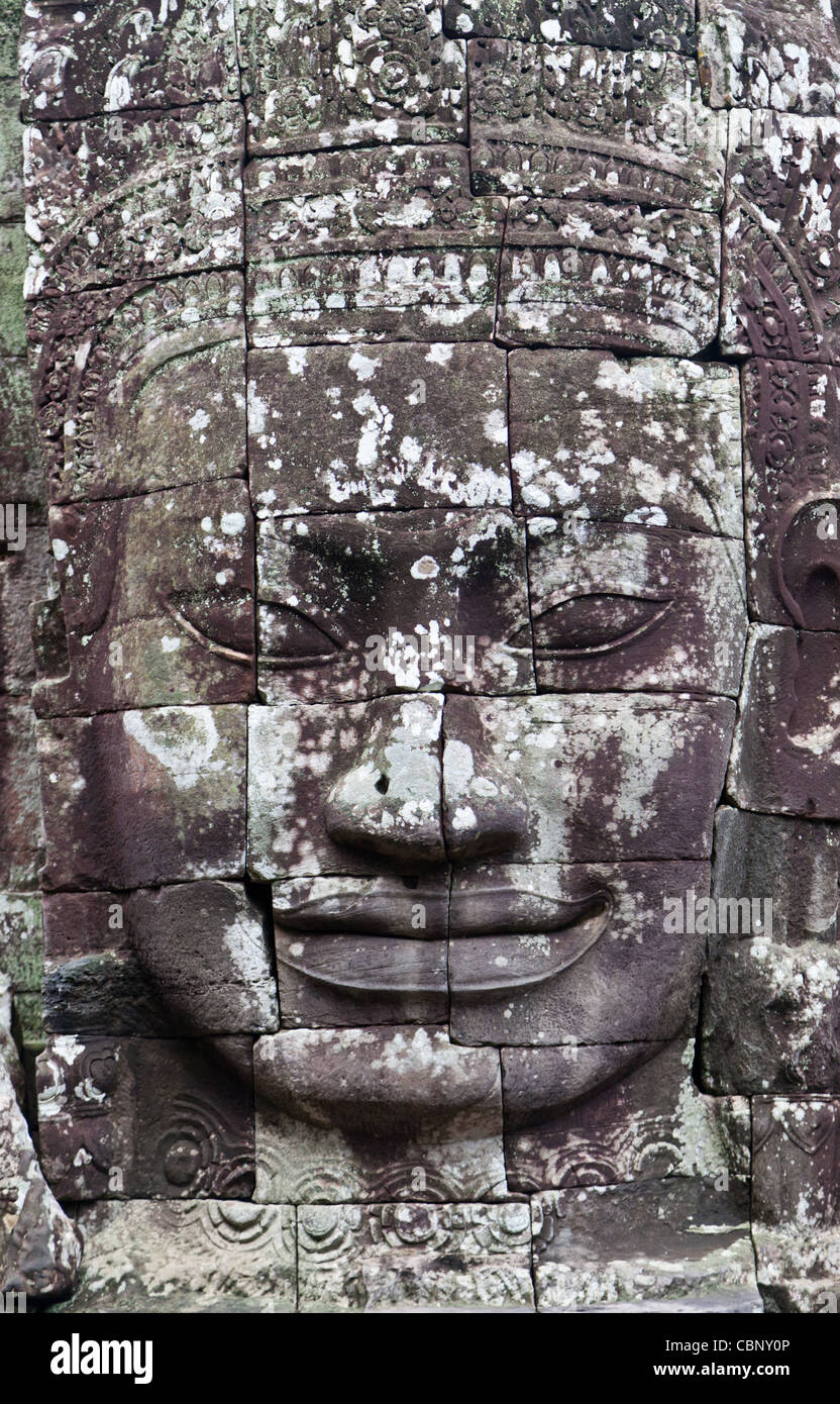 Giant face at Bayon Temple, Angkor Wat, Cambodia Stock Photo - Alamy