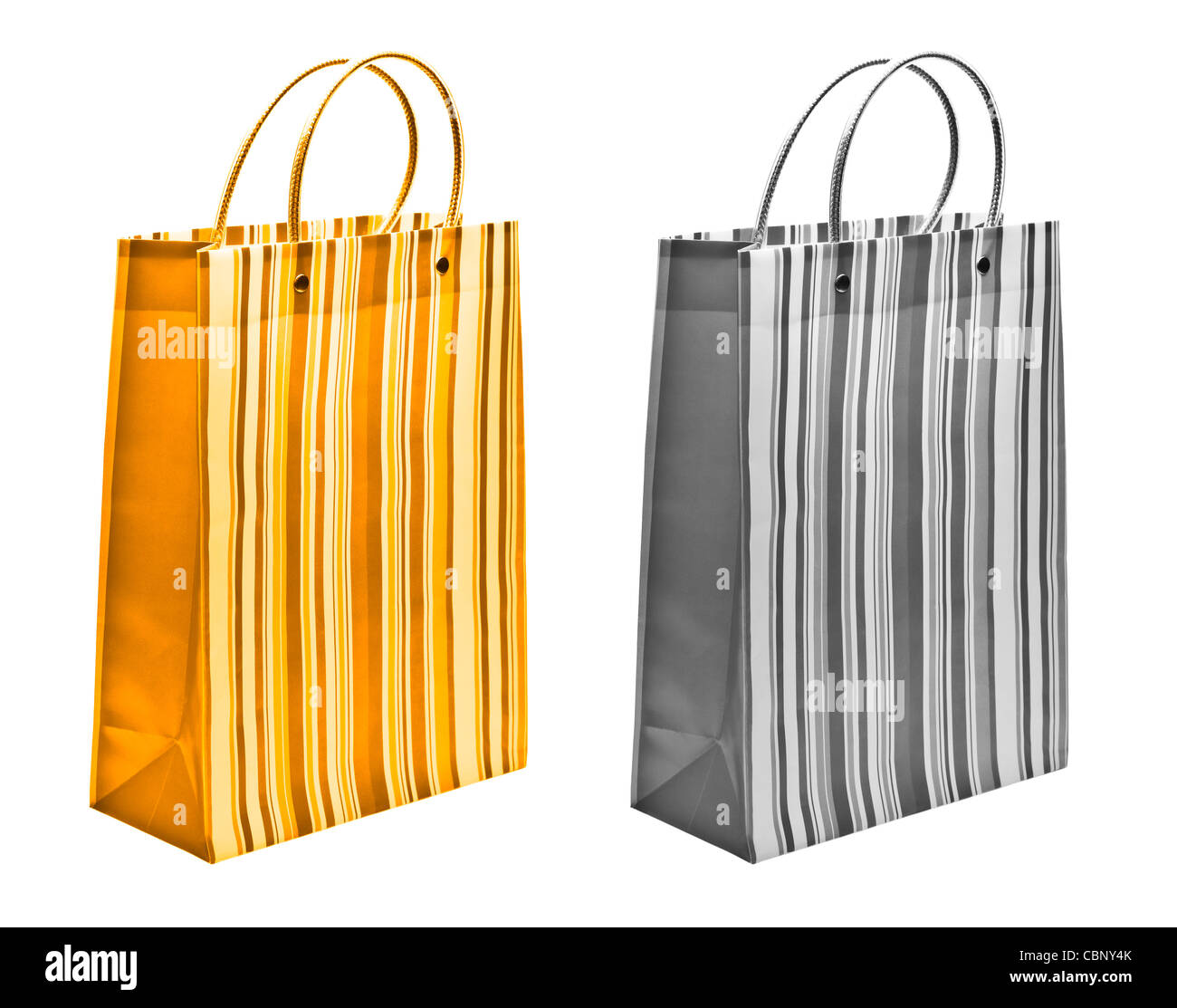 orange packet and black and white packet isolated on white background ...