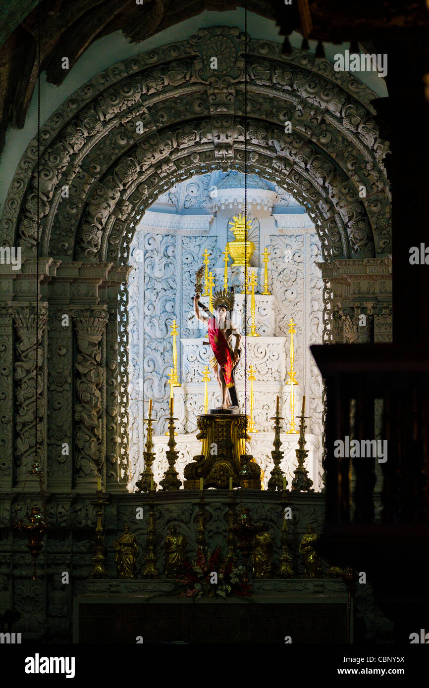Interior Main Church St Sebastian Altar Ponta Delgada Azores Stock ...