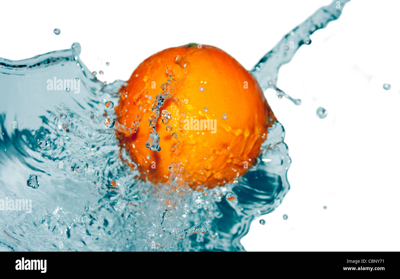 Orange water splash hi-res stock photography and images - Alamy