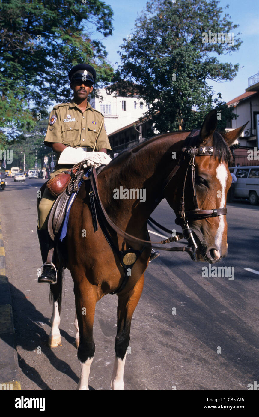 Local policeman ridding an horse in Kandy street, Sri Lanka Stock Photo ...
