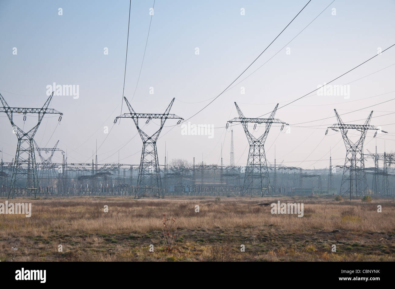 Pylon and transmission power line Stock Photo - Alamy