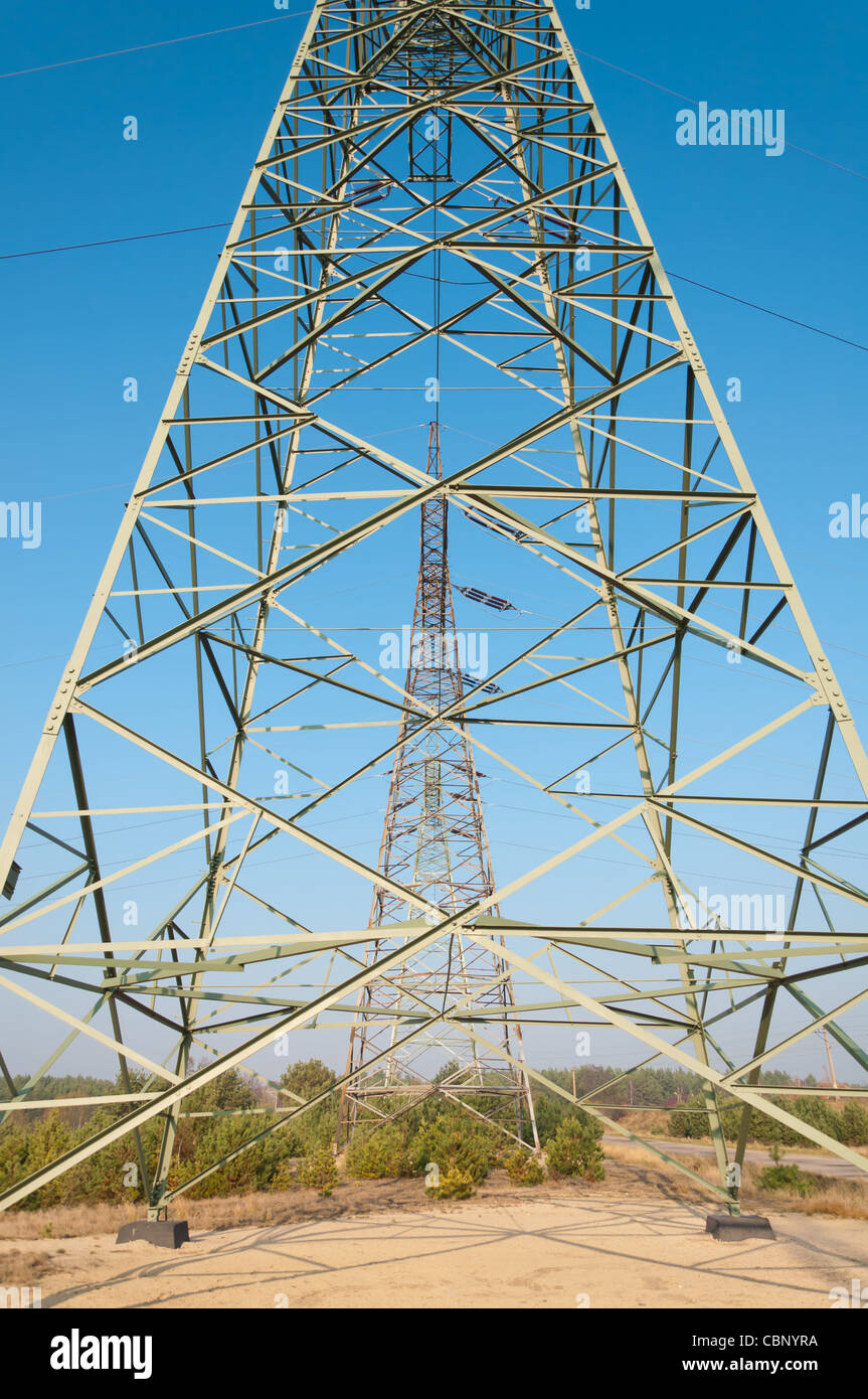 Pylon and transmission power line Stock Photo - Alamy
