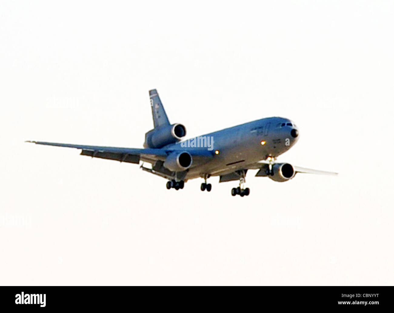 A KC-10 Extender comes in for a landing at an air base in Southwest ...