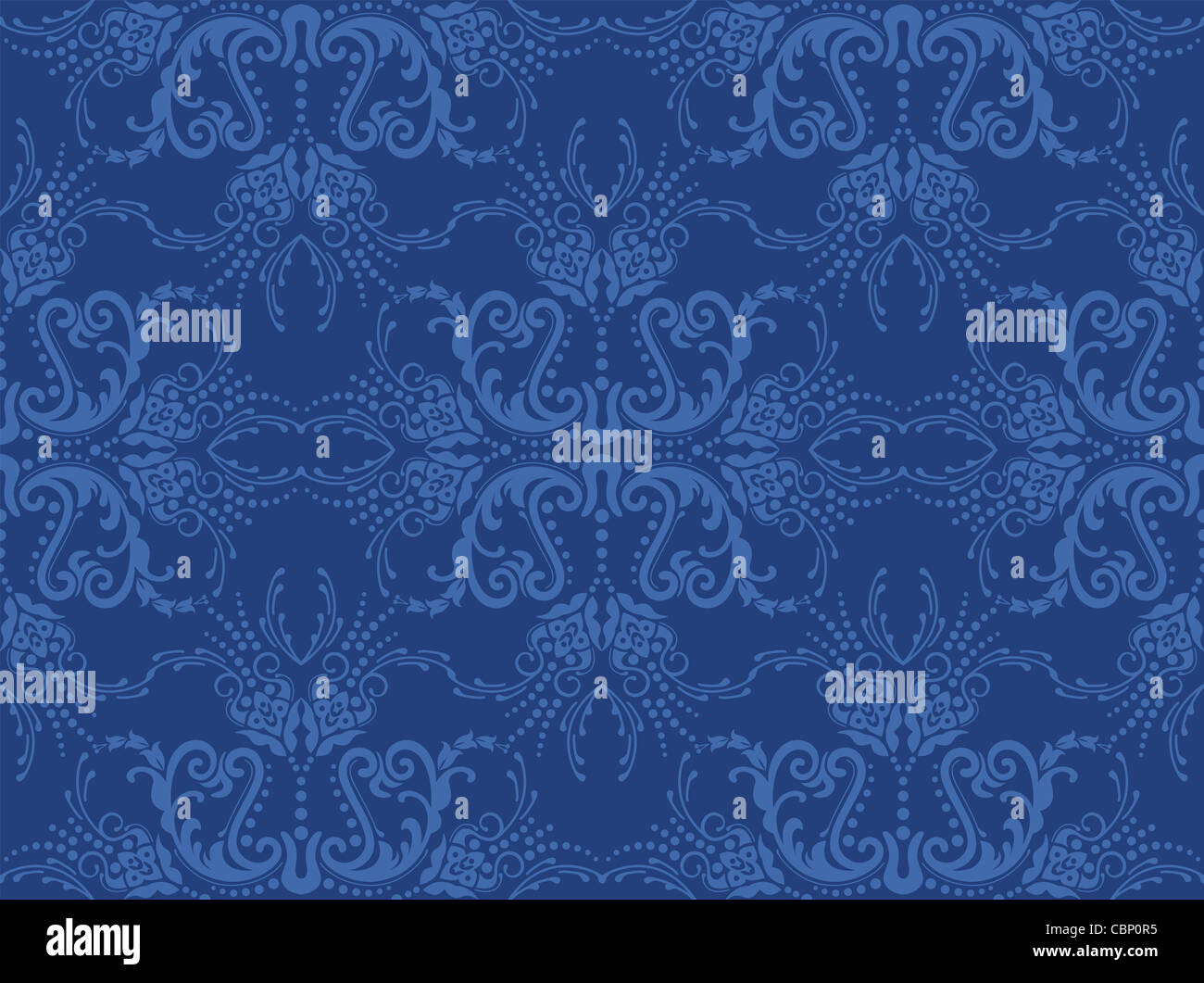 Seamless blue floral wallpaper pattern Stock Photo - Alamy