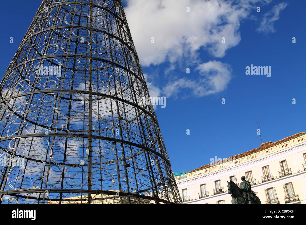 Christmas tree on Sol in Madrid, Spain Stock Photo - Alamy