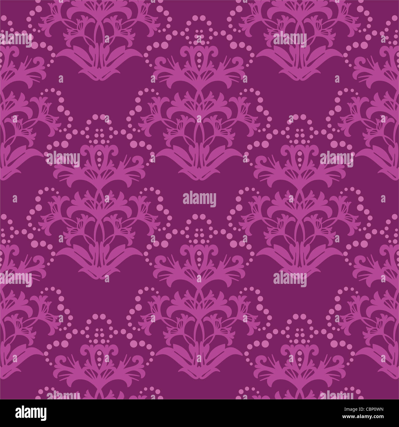 Seamless fuchsia purple floral wallpaper pattern Stock Photo - Alamy