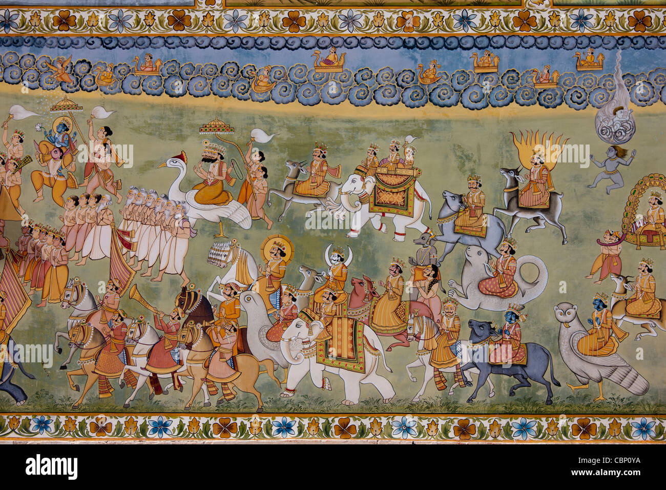 Mehrangarh Fort Hindu mural at Jaypol Gate in Jodhpur in Rajasthan ...