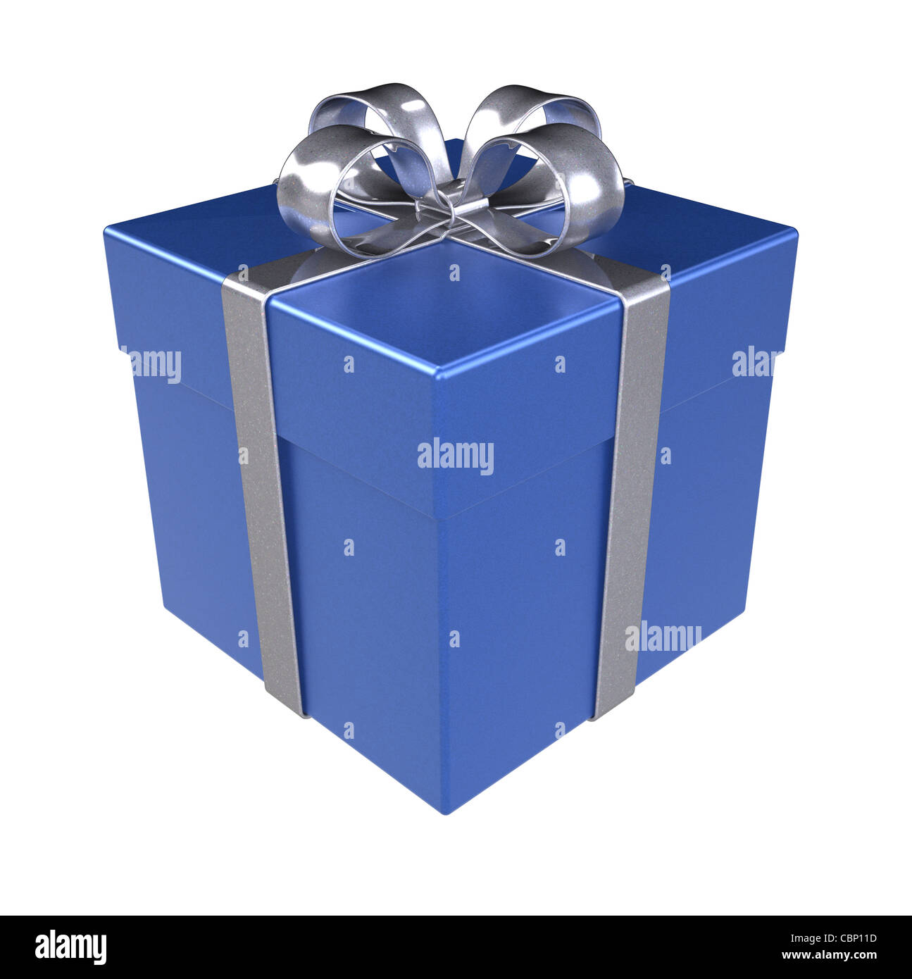 Gift Box. Blue Gift Box, Isolated Stock Photo - Alamy