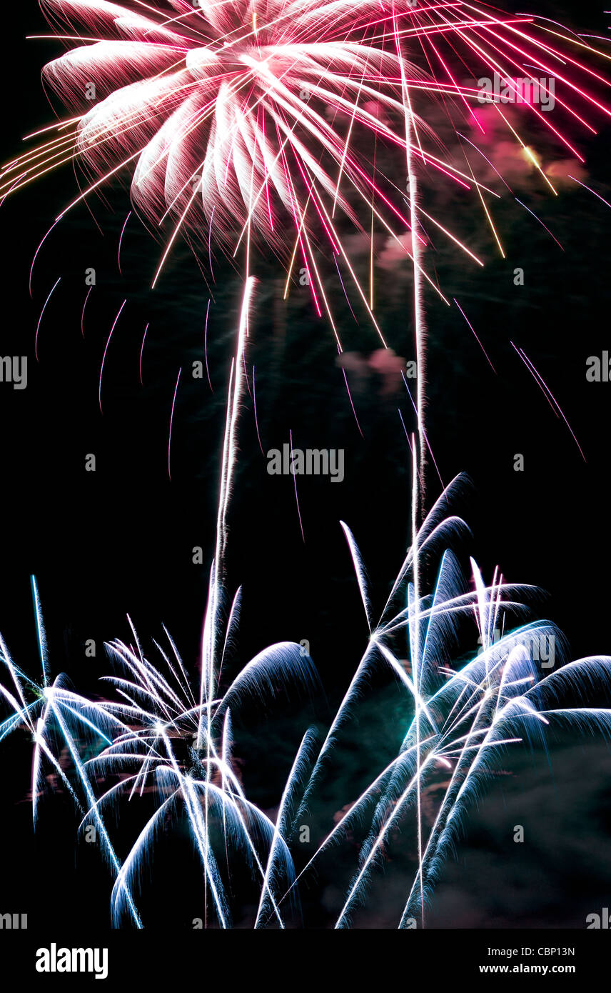 A fireshow taken at night on a festive event Stock Photo - Alamy
