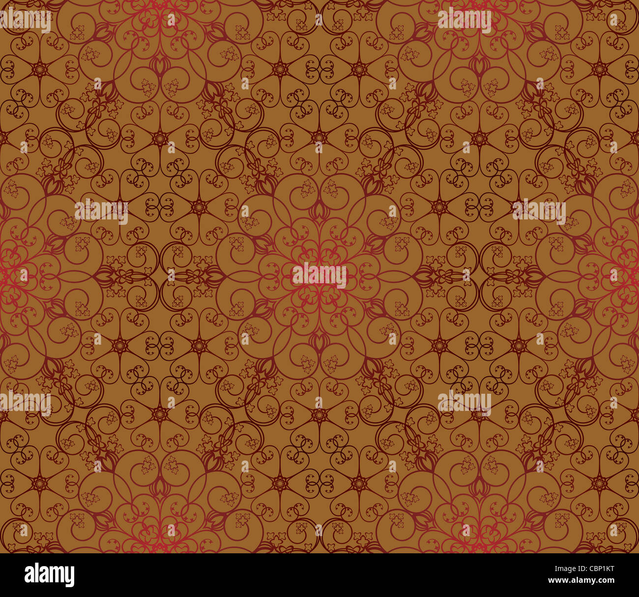 Seamless red and brown floral wallpaper pattern Stock Photo - Alamy