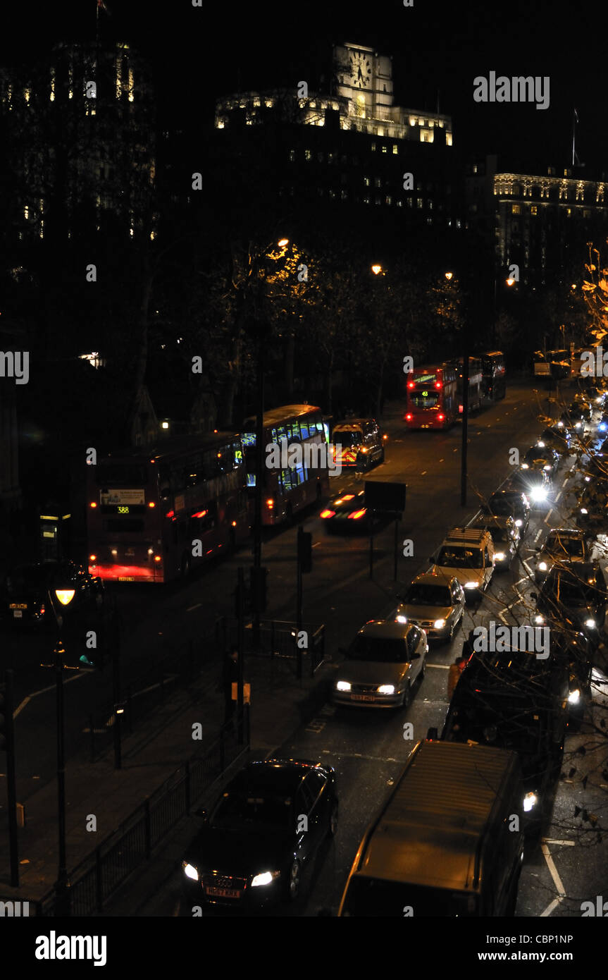 Victoria embankment at night, London. UK Stock Photo - Alamy
