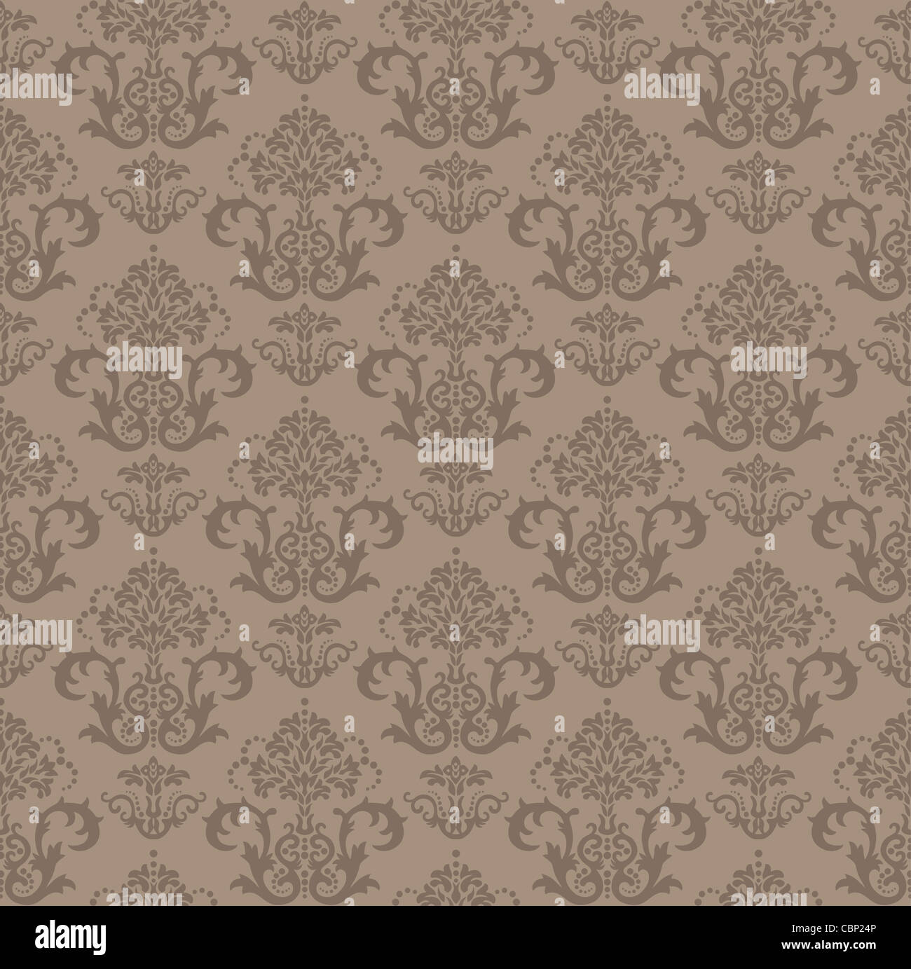 Seamless repetitive brown floral wallpaper pattern Stock Photo - Alamy