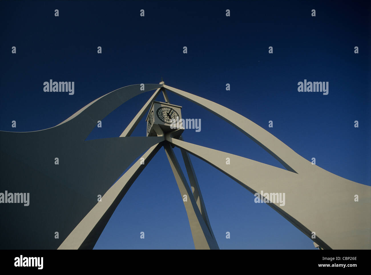 United Arab Emirates, Middle East, Dubai, The clock tower roundabout ...