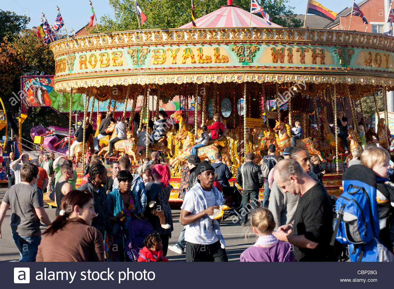 Roundabout With Galloping Horses Stock Photos & Roundabout With ...