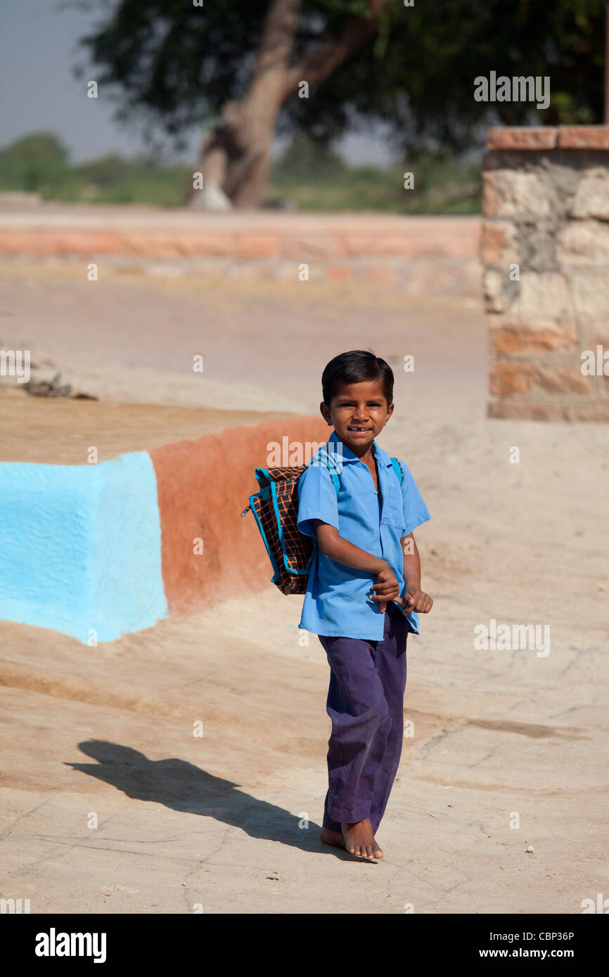 Boy in Hindu Brahman high caste village of Dhudaly heading for school ...