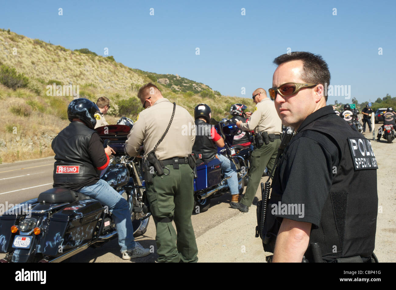 An officer from the Carizzo Gorge Railway police department provides ...