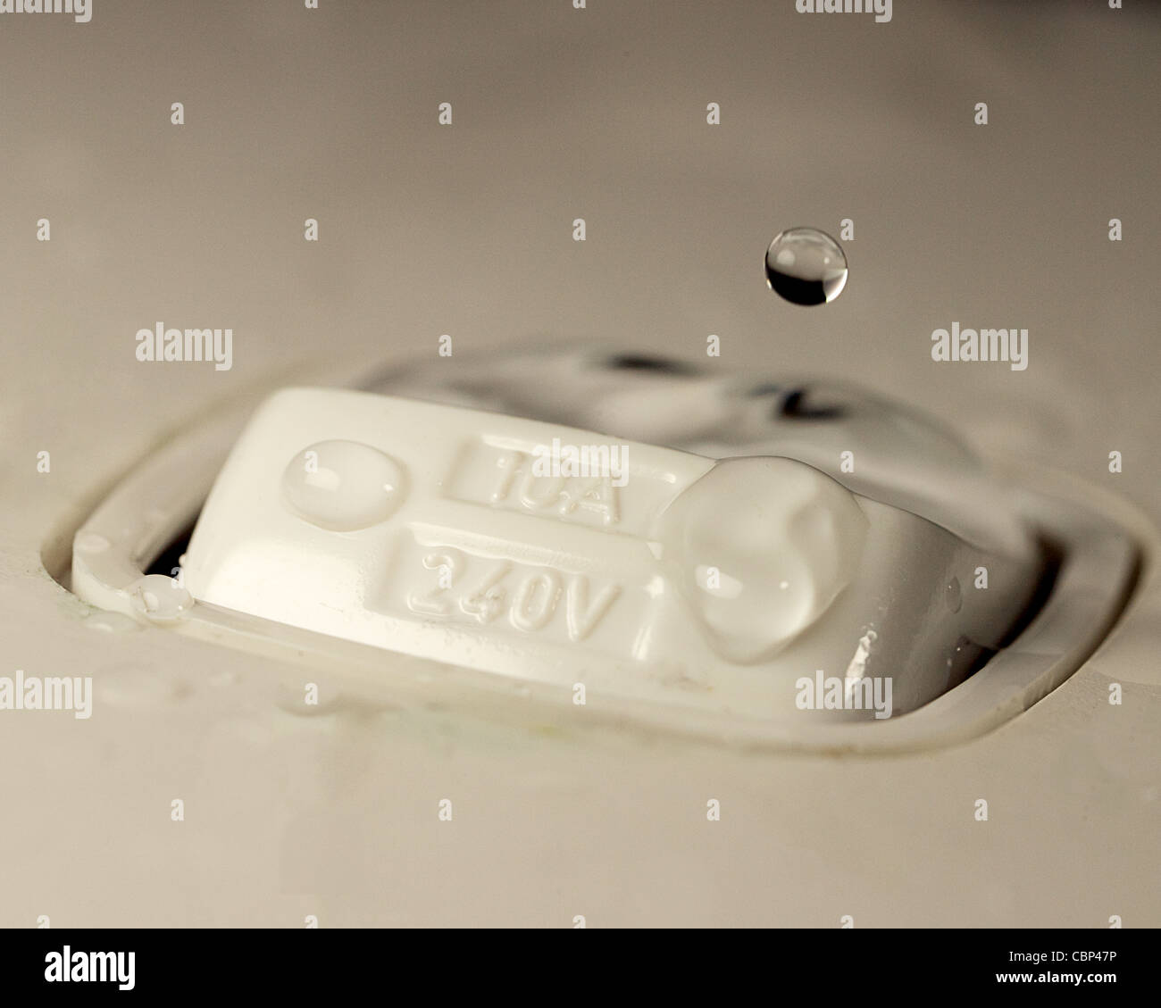 light switch with water splashing on it Stock Photo - Alamy