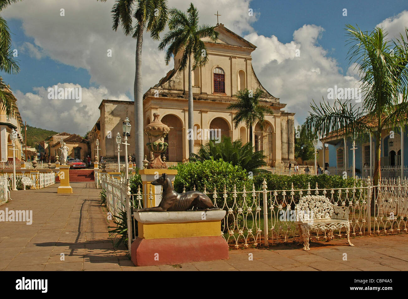 CUBA, Trinidad, Central Square (Plaza Major), with Catholic Iglesia ...