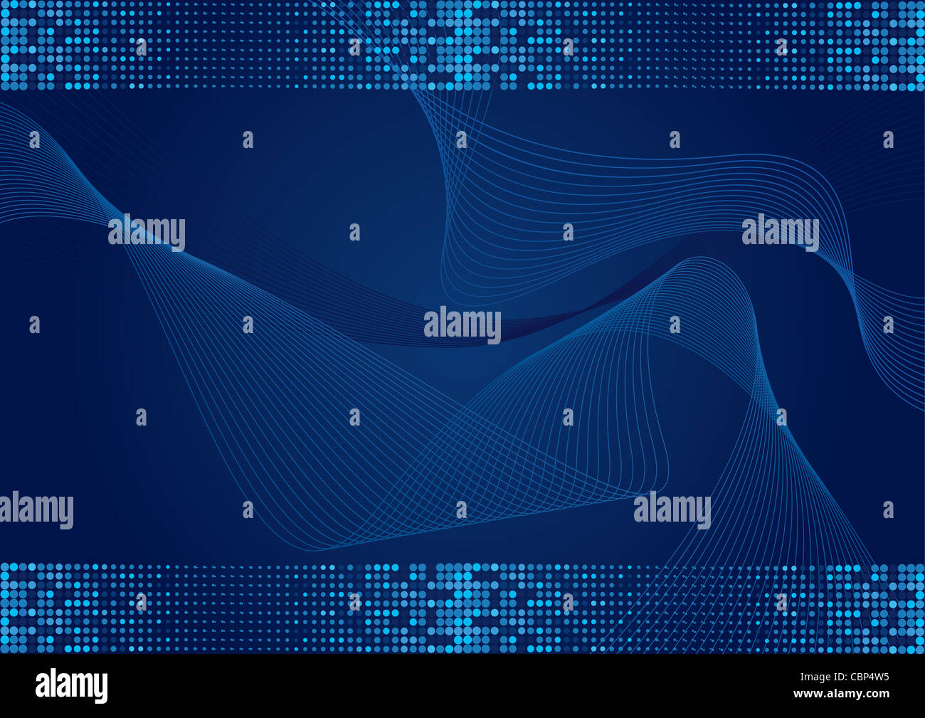 Dark blue wavy background with halftone effect Stock Photo - Alamy