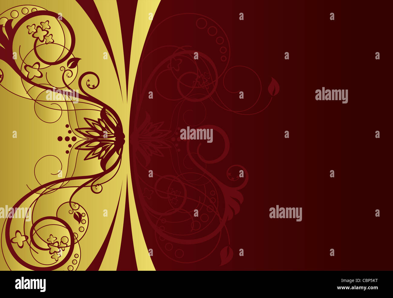 Gold and red floral border design Stock Photo - Alamy