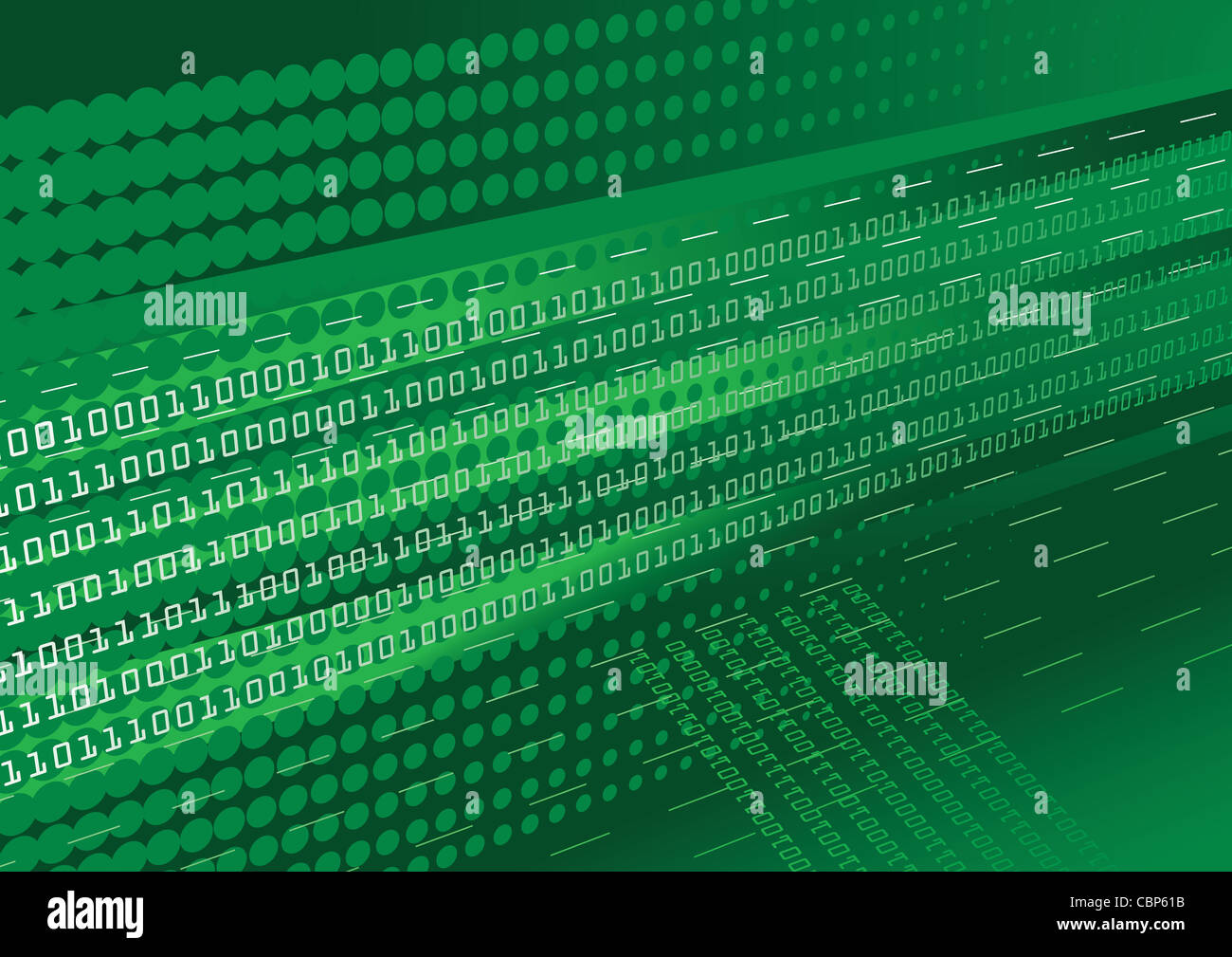 Green binary code background with halftone effect Stock Photo - Alamy