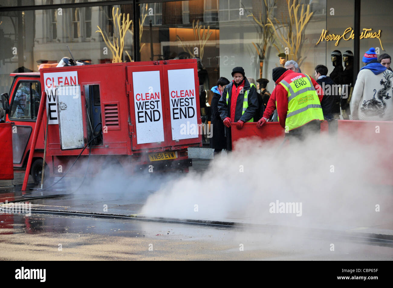 West End London cleaning council workmen Stock Photo - Alamy