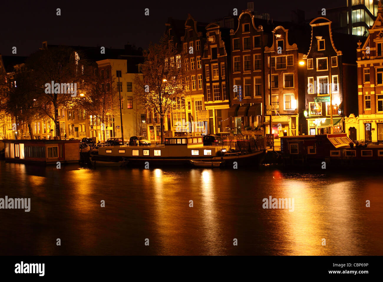 Amsterdam at night, The Netherlands Stock Photo - Alamy