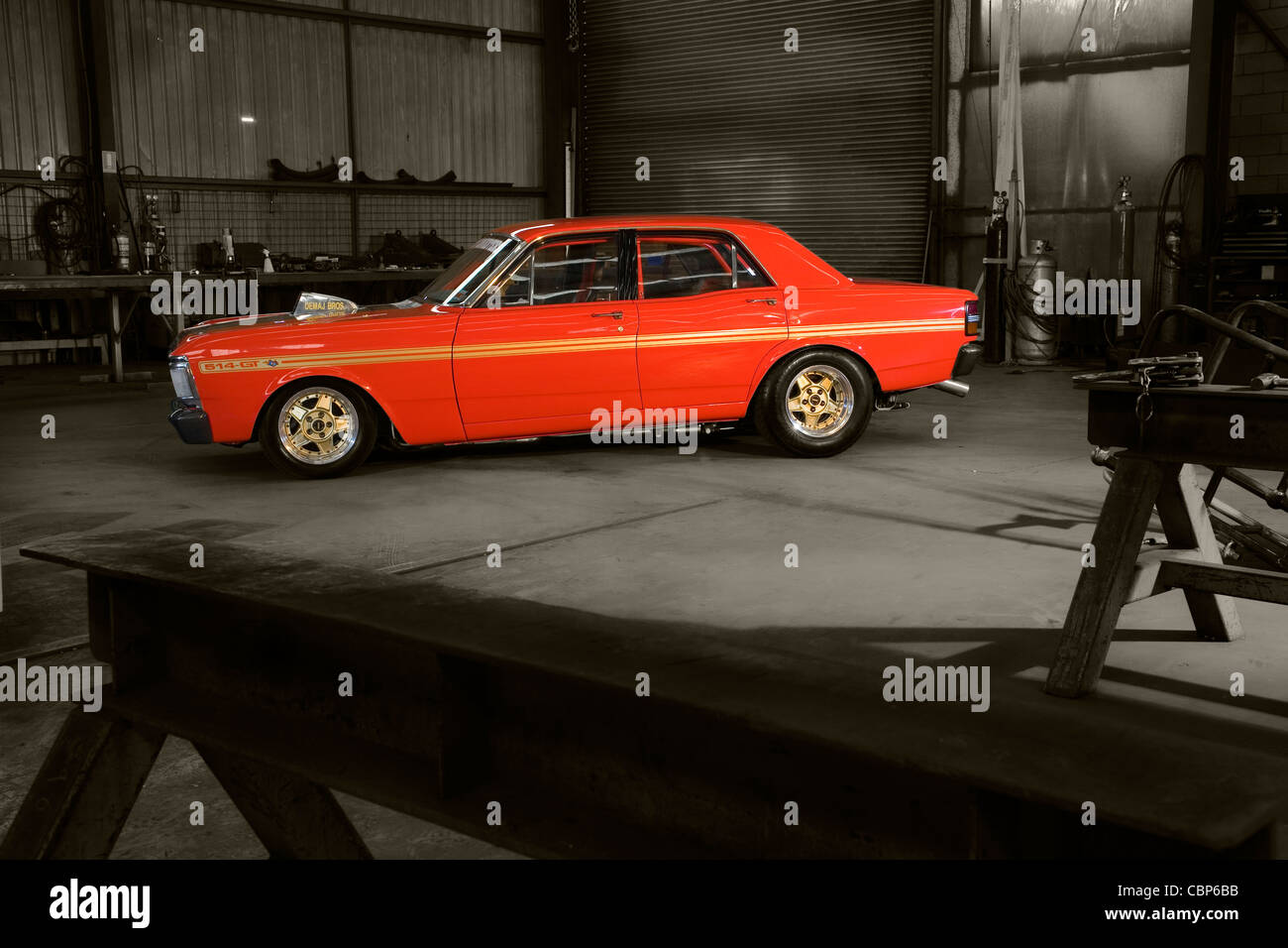 Fully customised classic Australian Ford XY GT Falcon posed in a ...