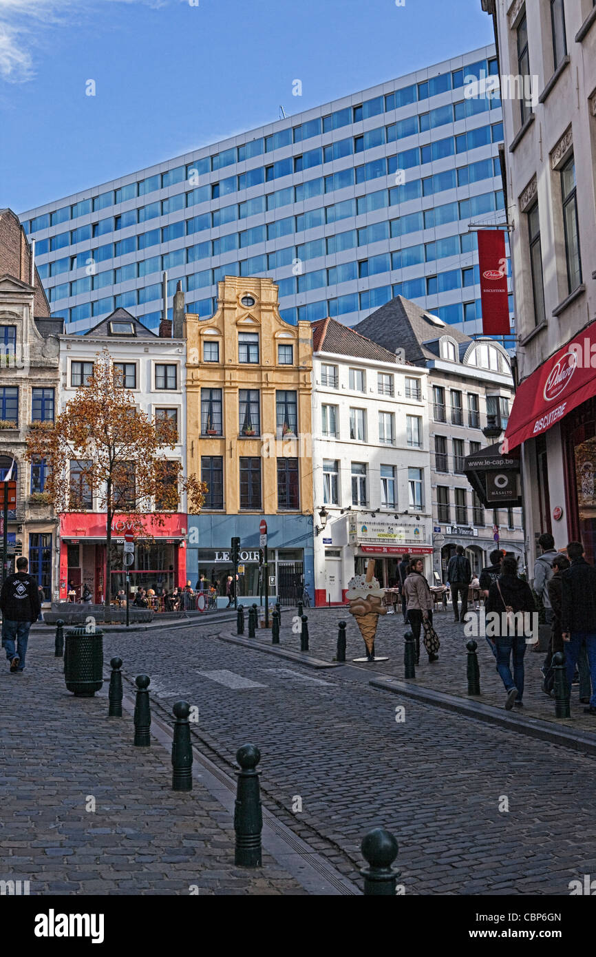 Traditional and modern buildings juxtaposed Stock Photo - Alamy