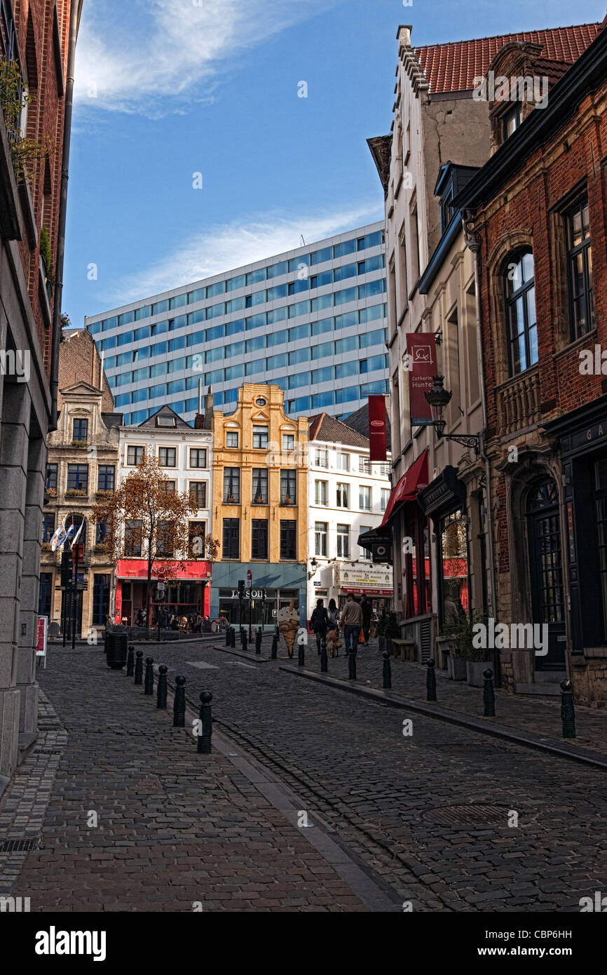 Traditional and modern buildings juxtaposed Stock Photo - Alamy