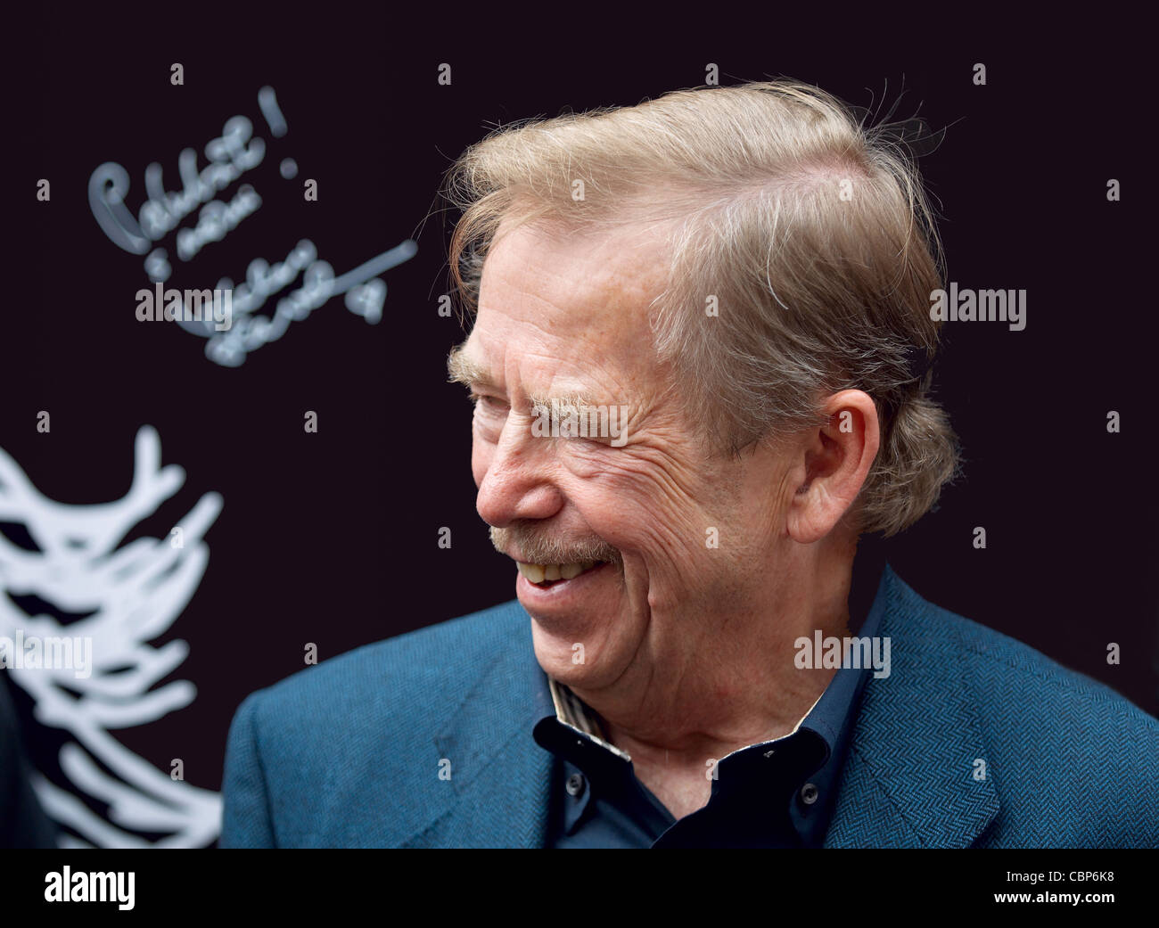 Vaclav Havel on open cafe "Ve tme Stock Photo - Alamy