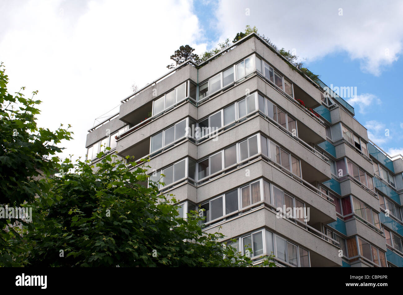 Modern apartment block in the business district of La Defense, Paris ...
