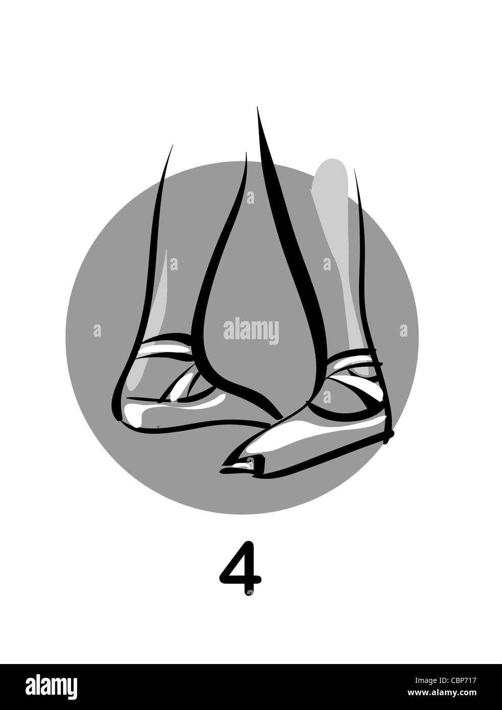 ballet feet position 4 illustration Stock Photo - Alamy