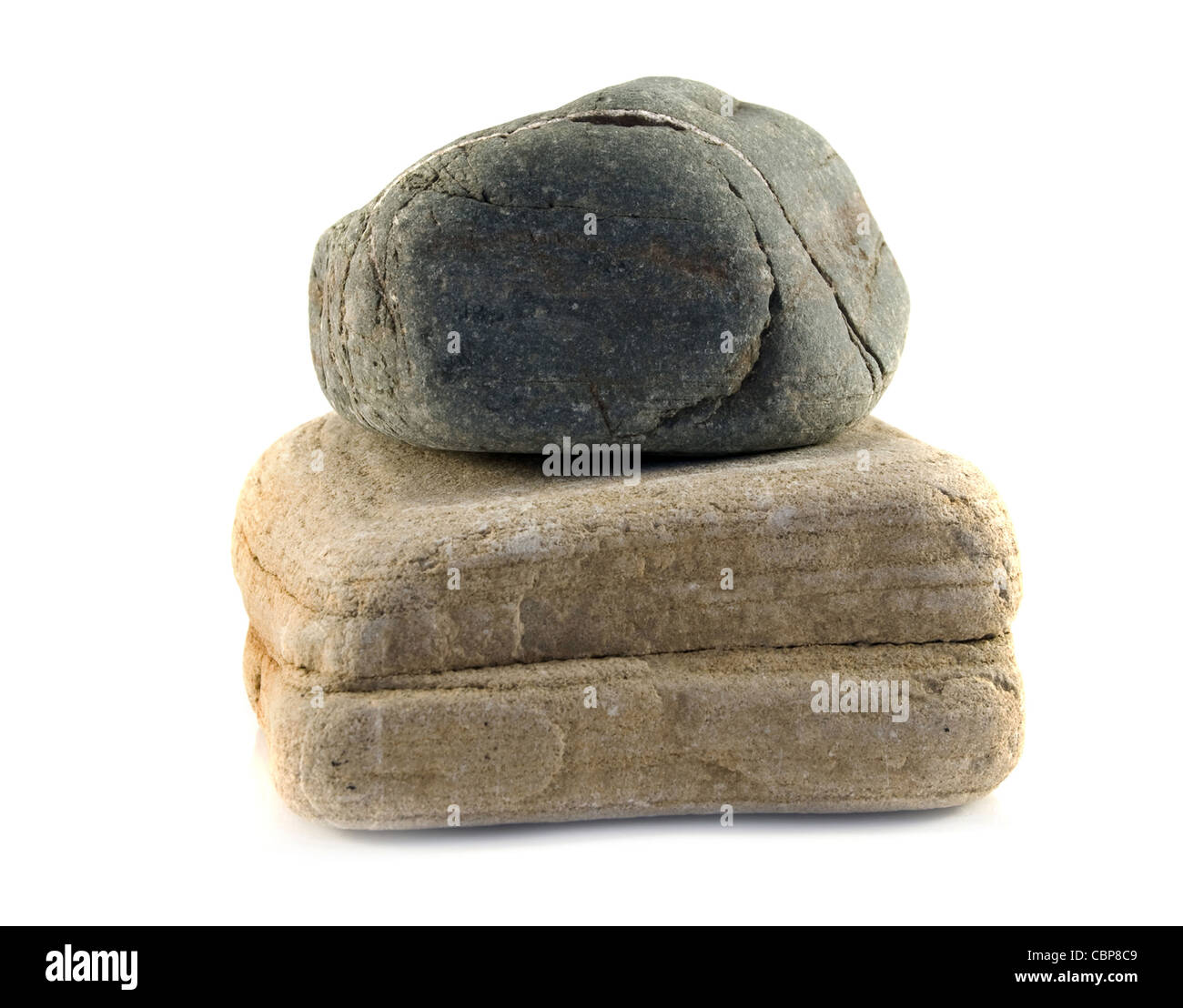two stone is isolated on white Stock Photo - Alamy