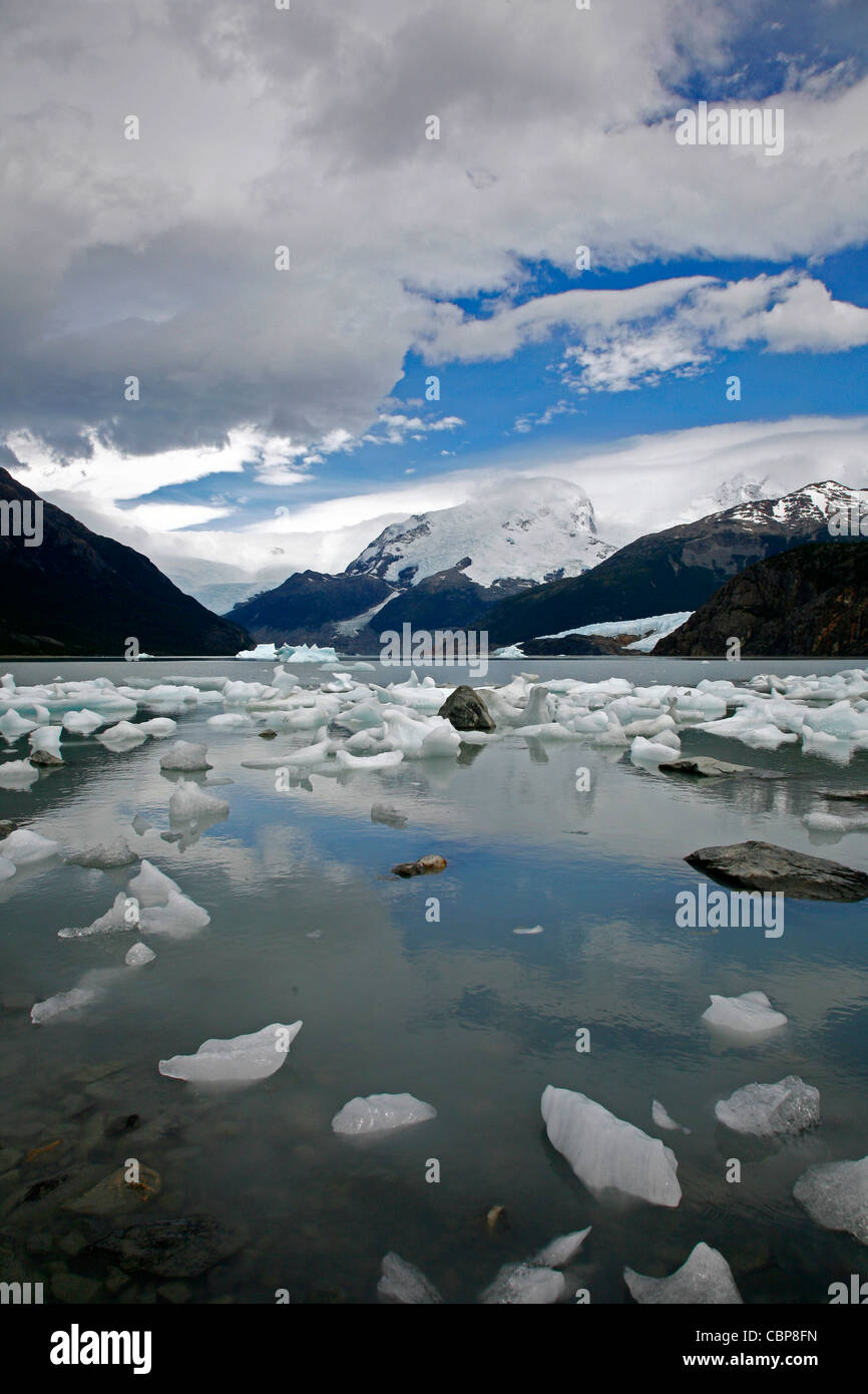 Frozen ice at Lago Argentina, Los Glaciares National Park, El Calafate ...