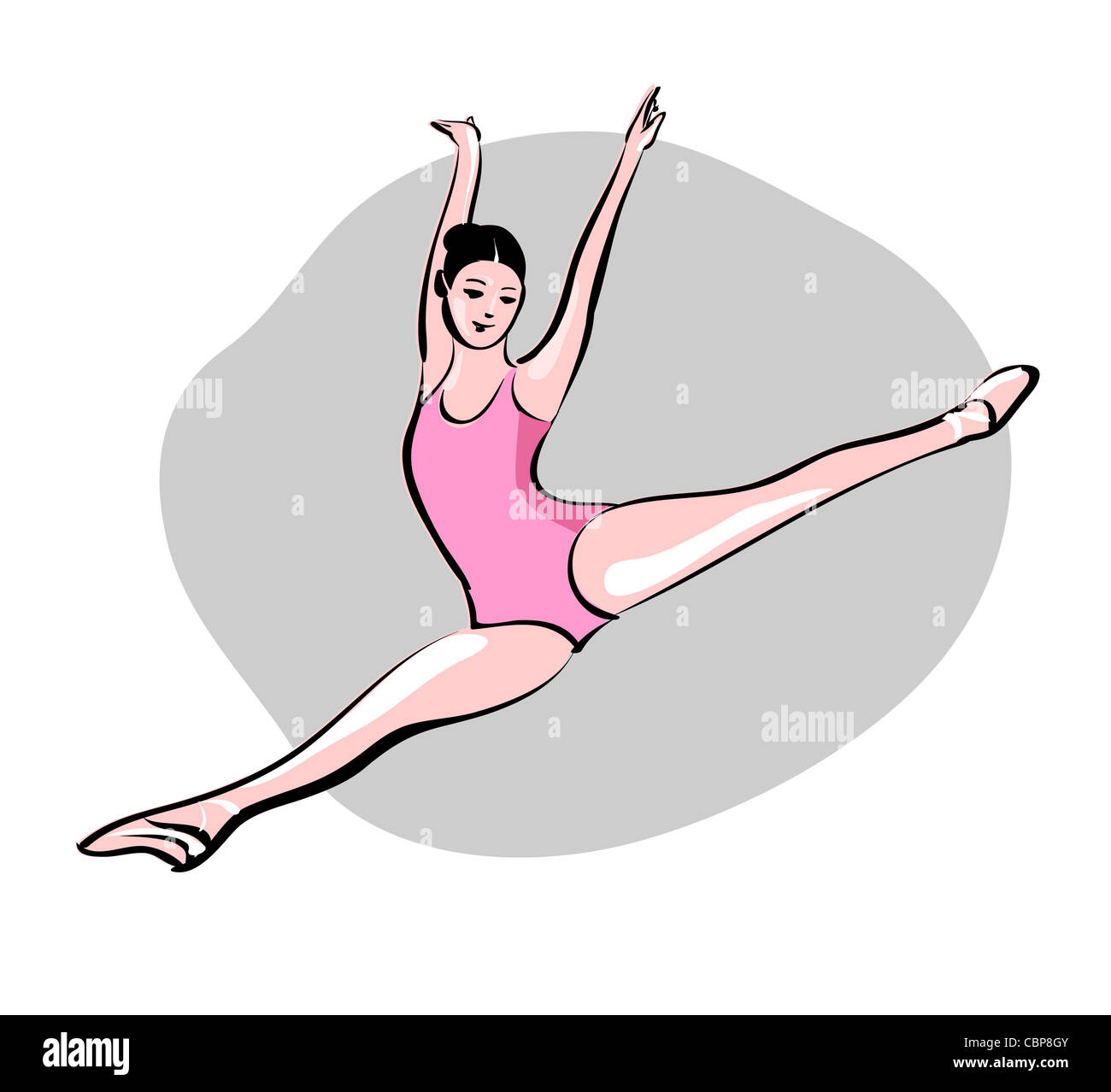 Ballet pose color illustration Stock Photo - Alamy