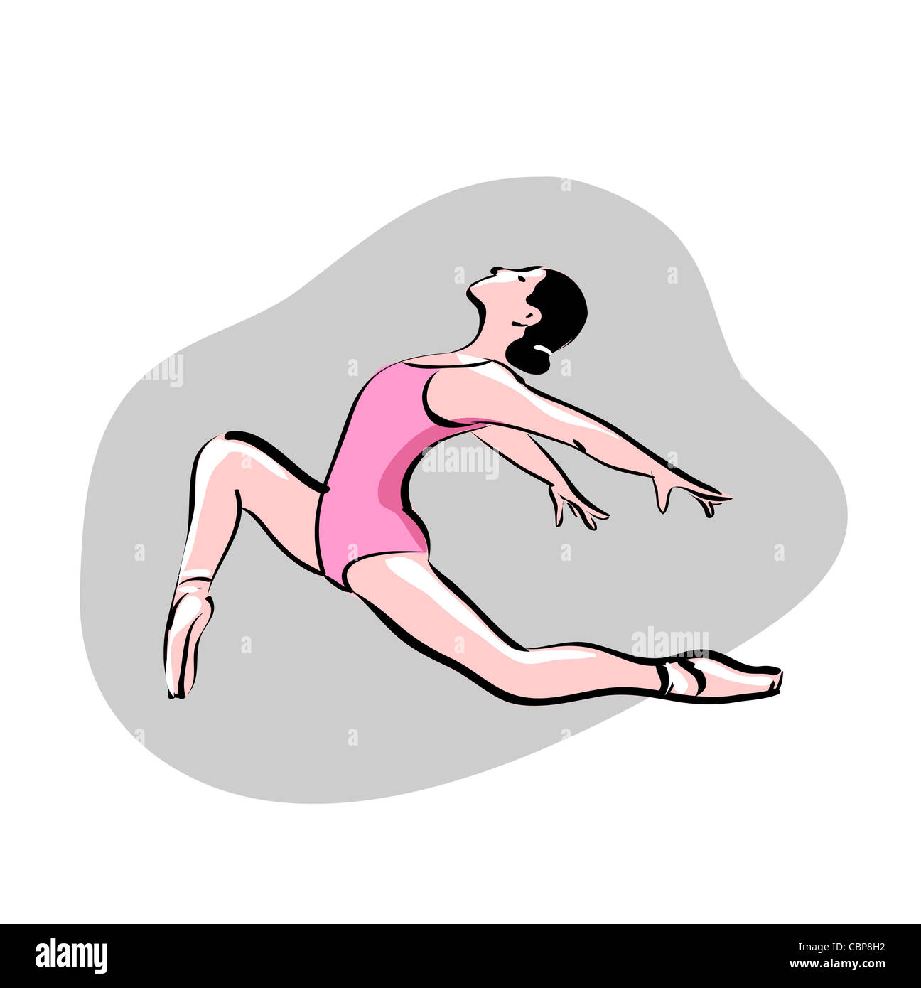 Ballet pose color illustration Stock Photo - Alamy