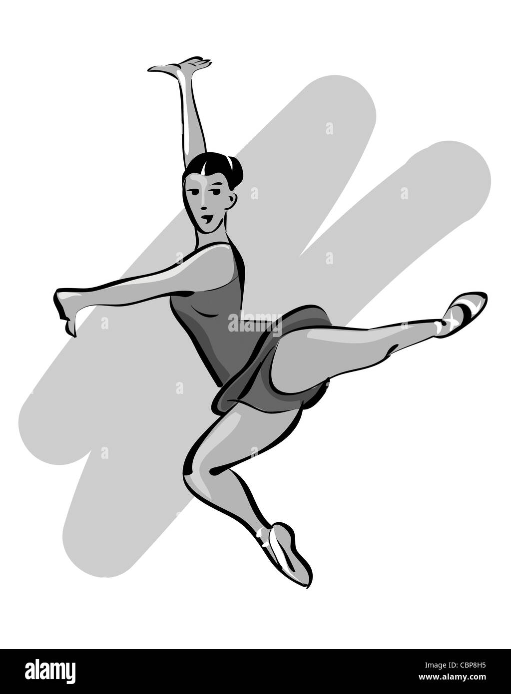 Ballet pose jump illustration Stock Photo - Alamy