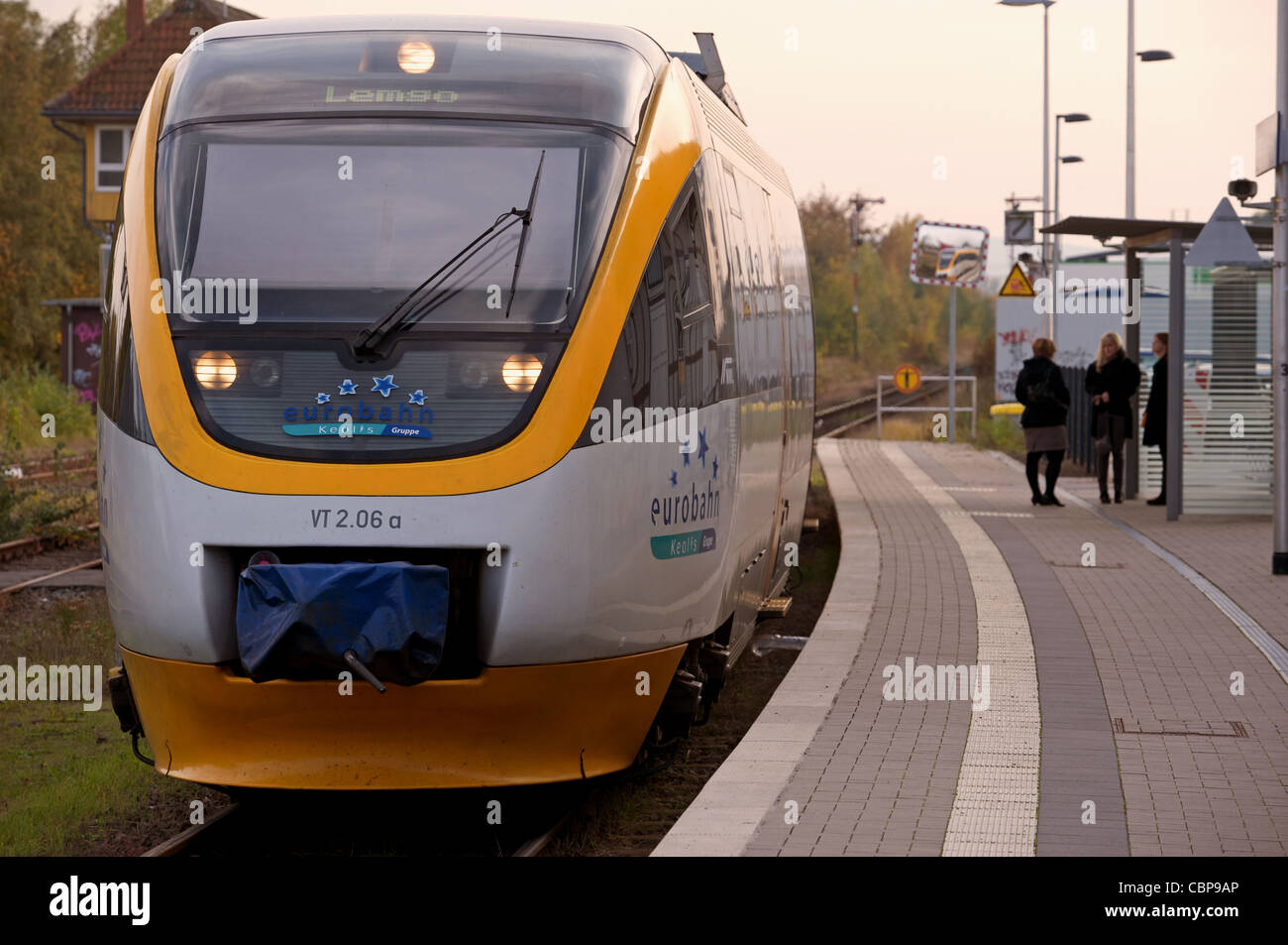 Eurobahn diesel railcar Rahden Germany Stock Photo - Alamy