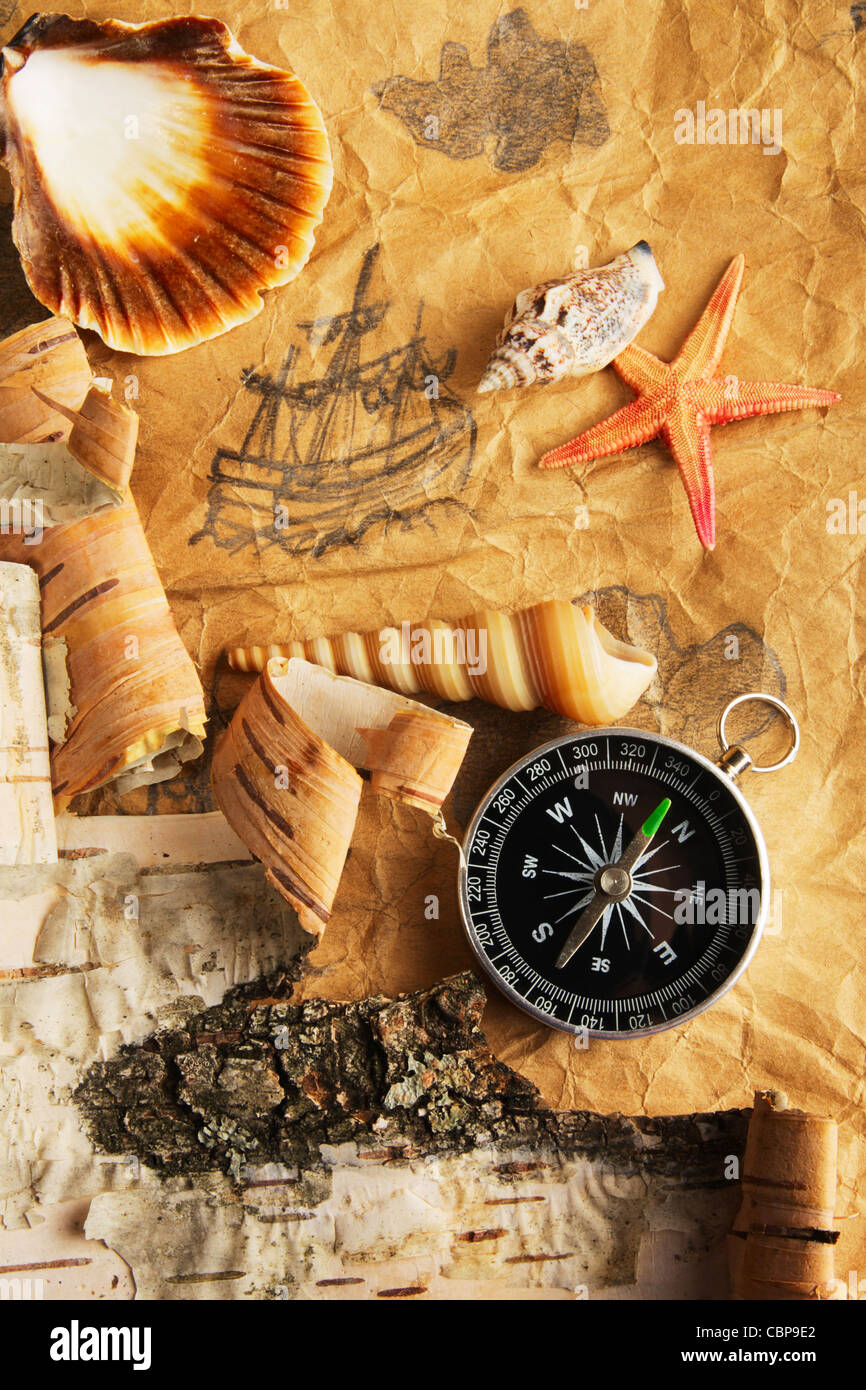 Drawing antique compass hi-res stock photography and images - Alamy